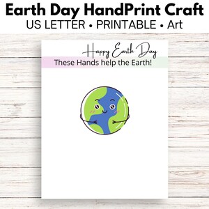 Earth Day Handprint Craft, Handprint Kids Activity, Handprint Keepsake ...