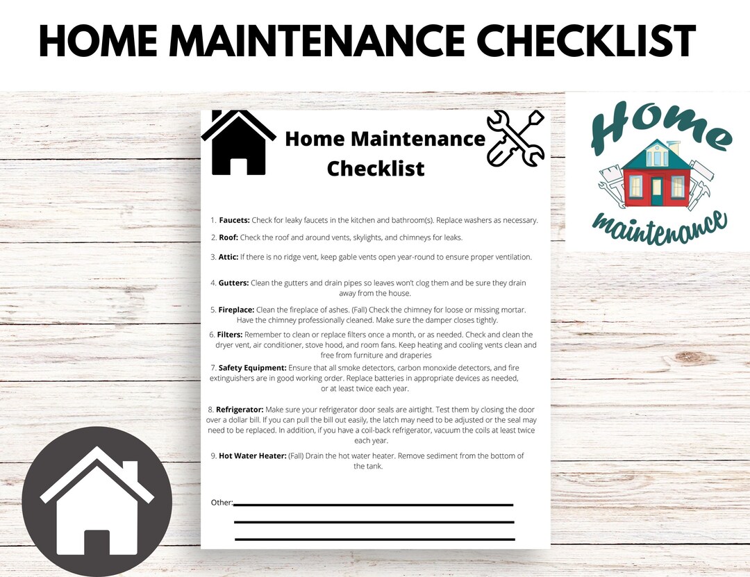 HOME MAINTENANCE CHECKLIST, Home Management Binder, Home Management ...