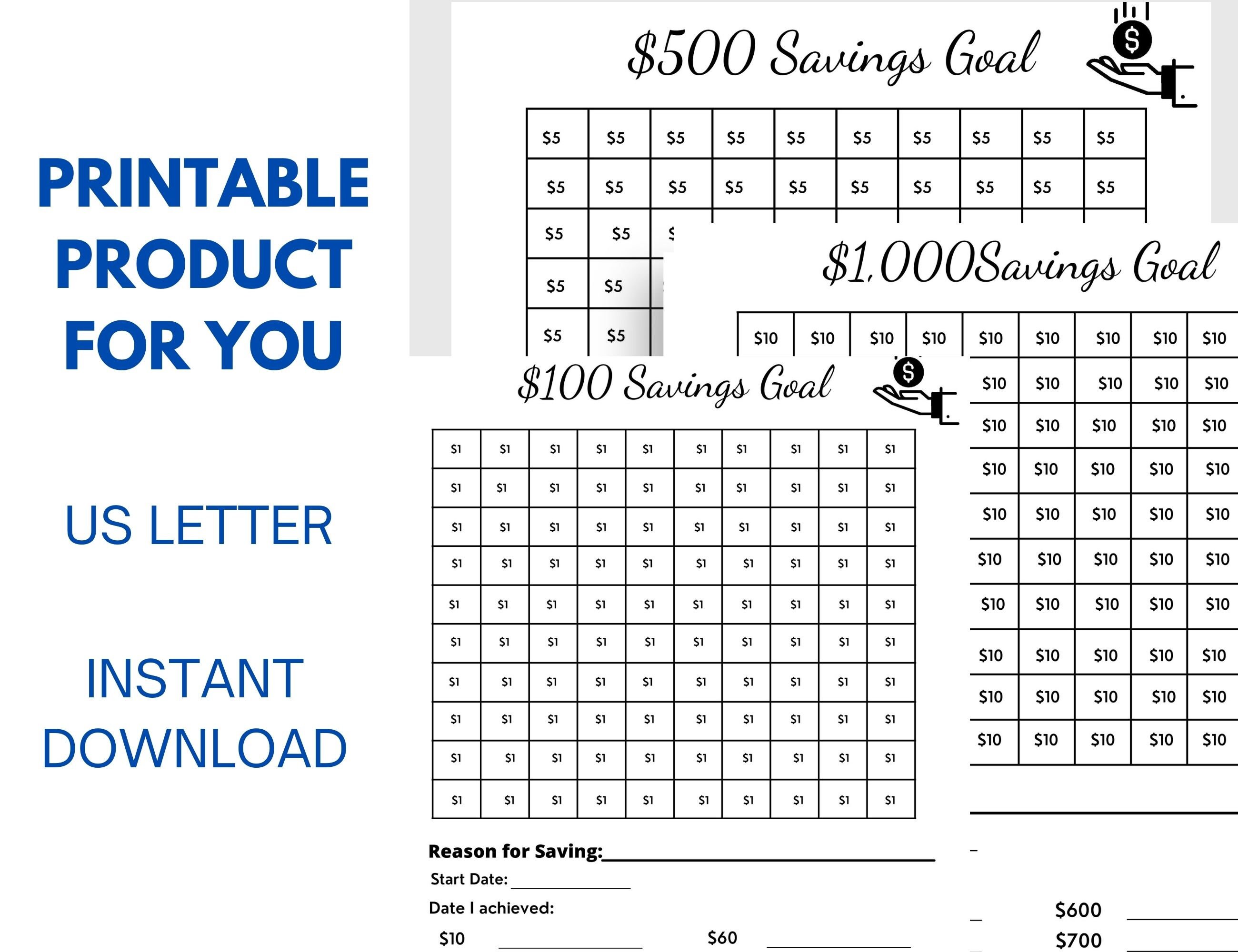 Savings Challenge Printable Bundle, Money Savings Tracker Binder ...