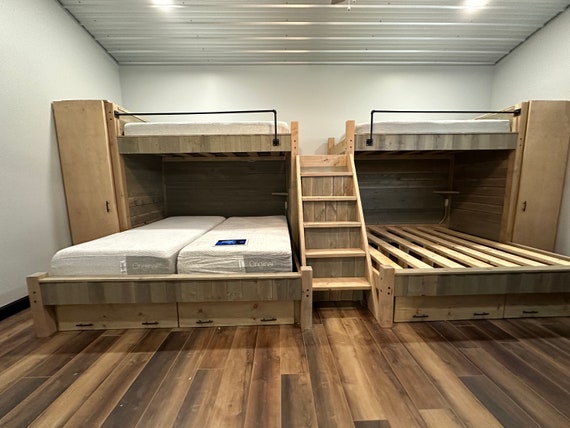 Quad bunk beds with stairs store
