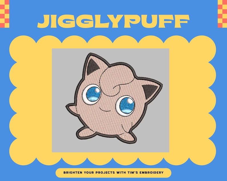 Jigglypuff Pokemon Embroidery Design — Cute Pink Kawaii Machine ...