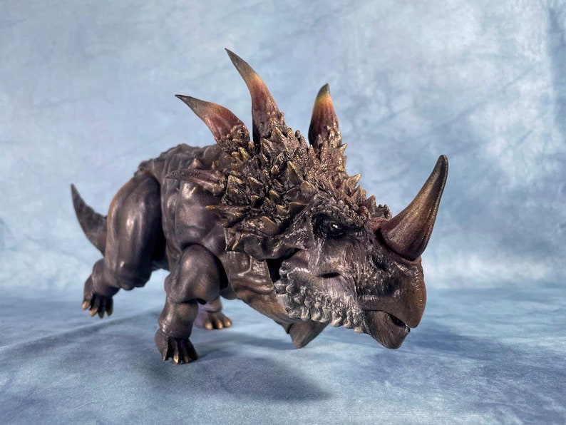 Large FULLY ARTICULATED STYRACOSAURUS Artistic Poseable Dinosaur Figure ...