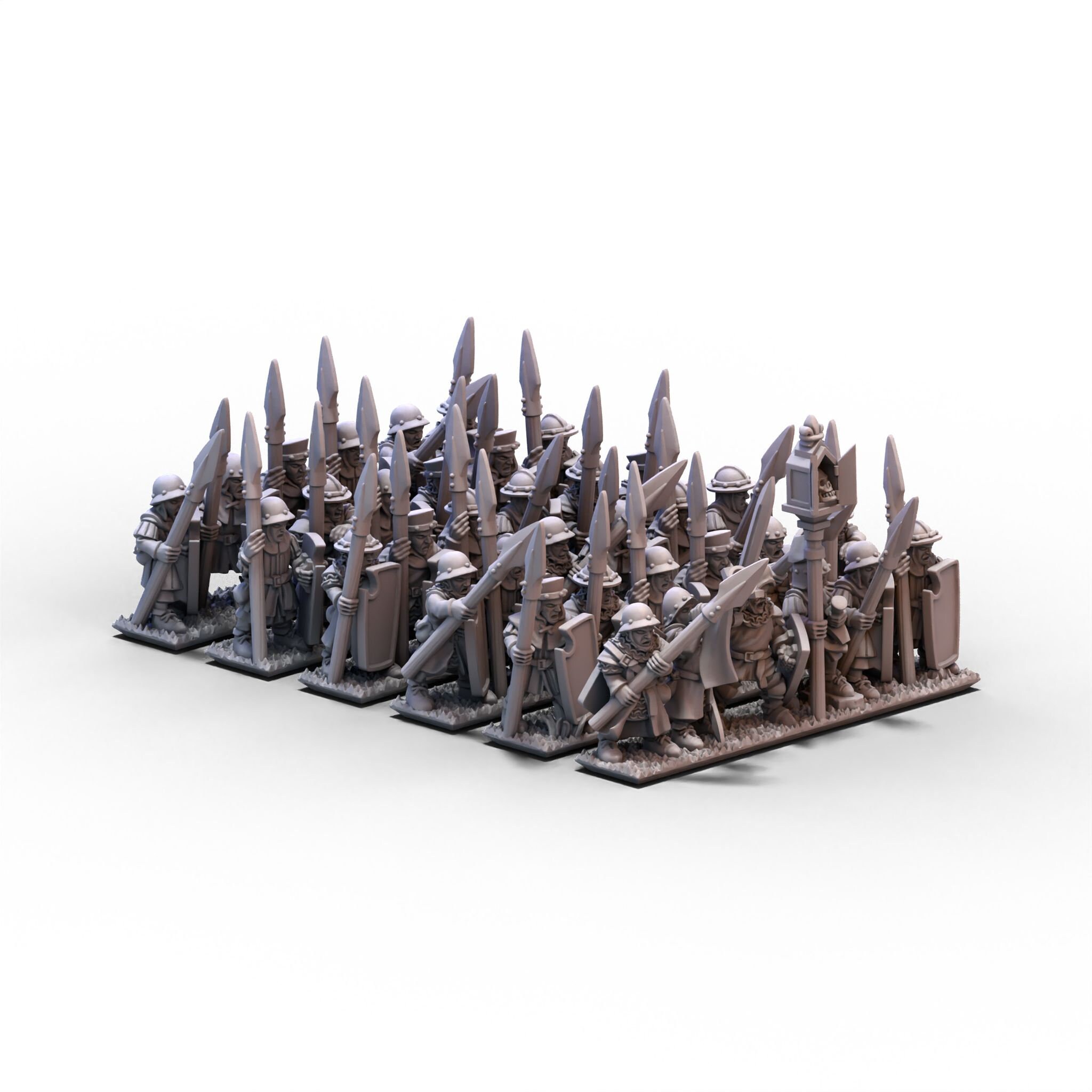 Chivalric Knights Retainers Unit 2 10 Mm Miniatures for Warmaster and ...