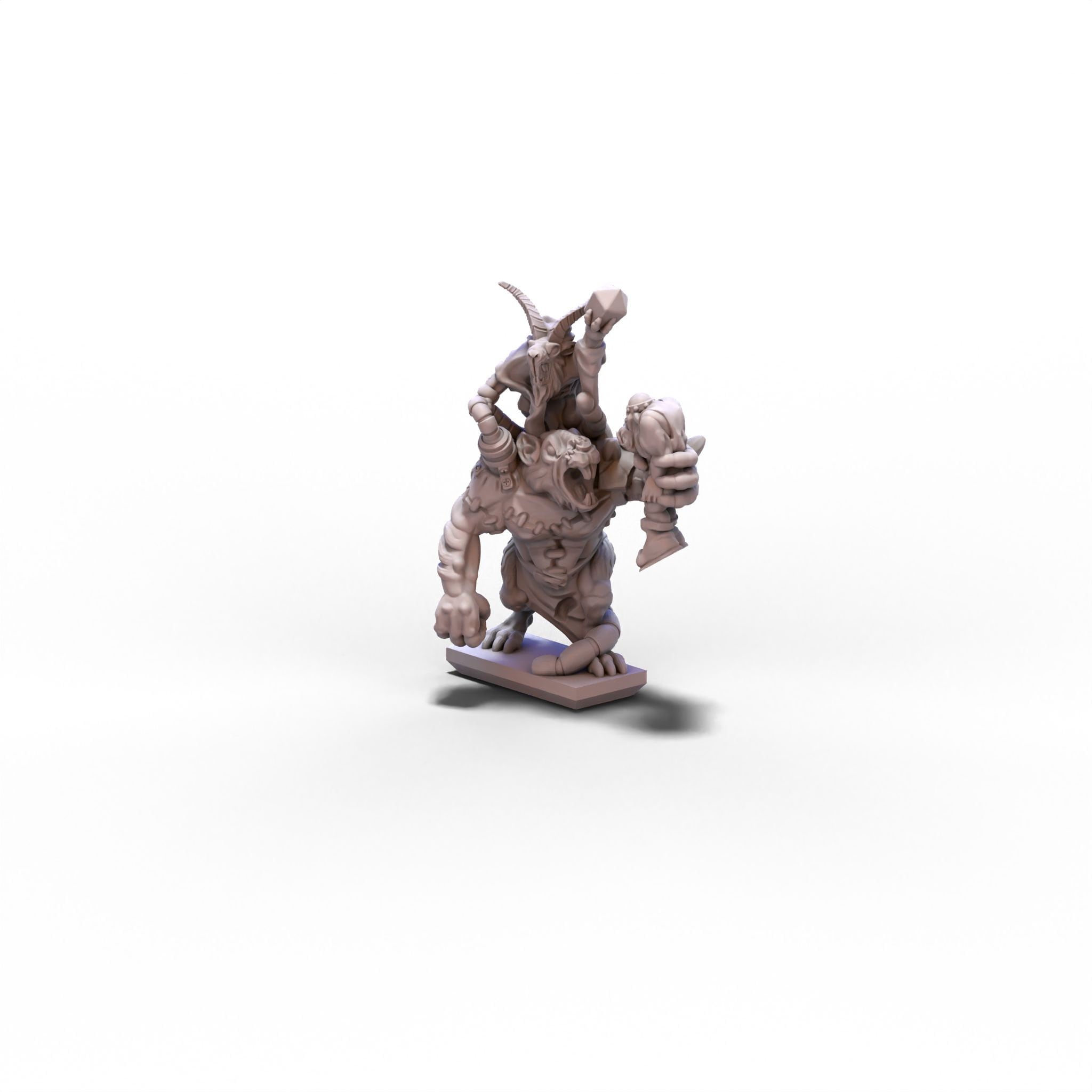 Vermin Clans Seer on Rat Ogre V1 skaven Grey Seer 10 Mm Miniatures for ...