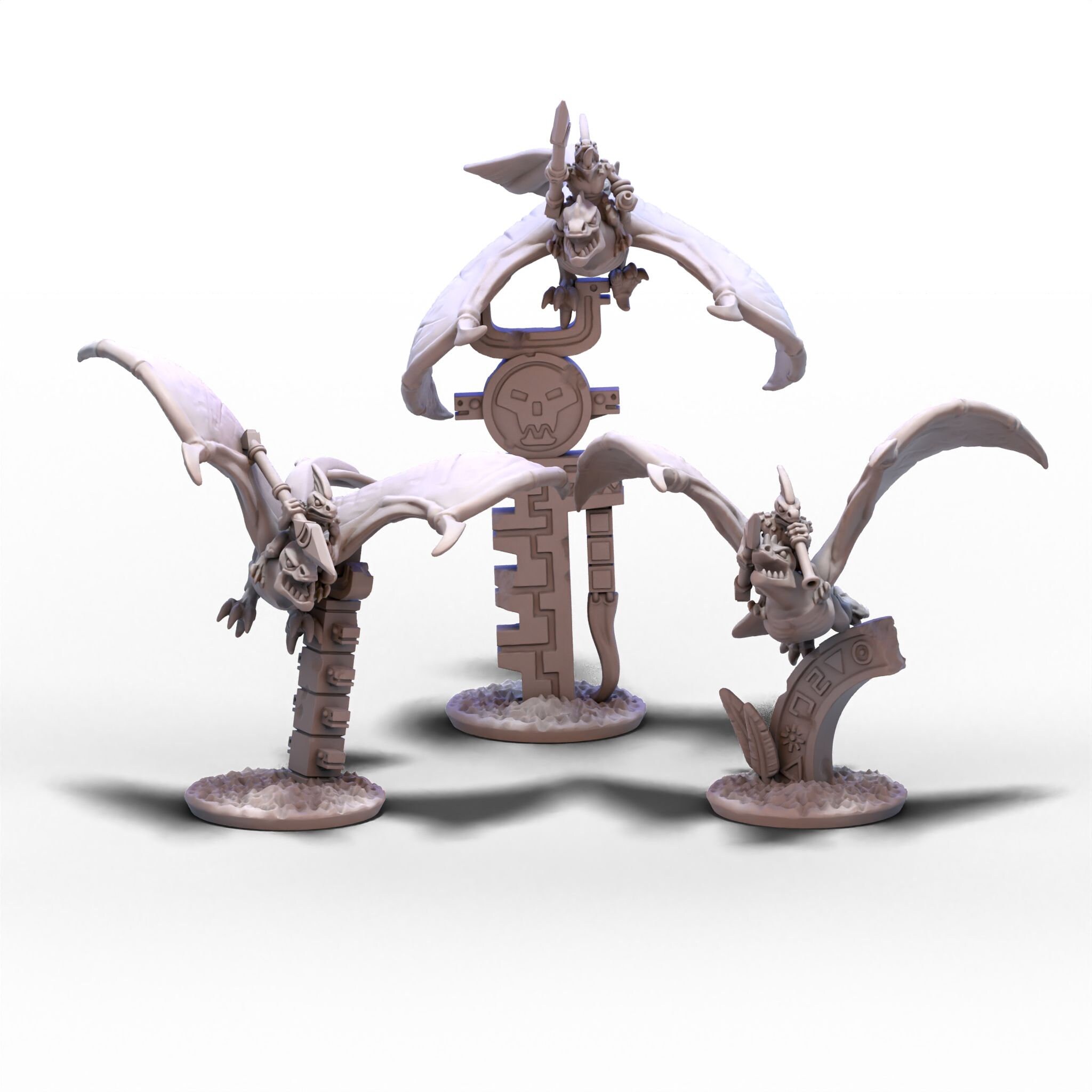 Reptilians Flyers Unit lizardmen Terradons 10 Mm Miniatures for ...