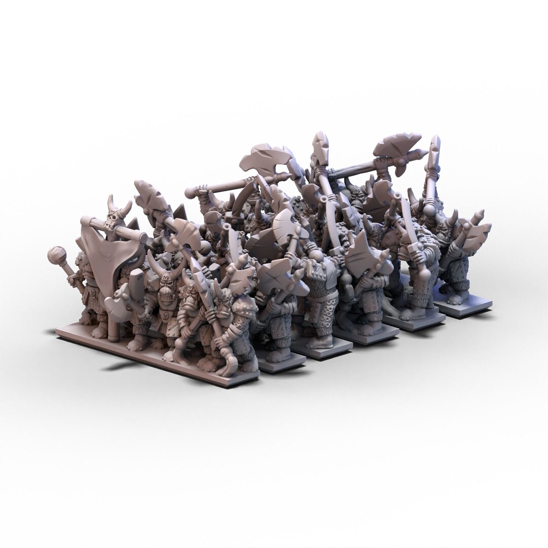 Magma Dwarves Black Orcs Unit Chaos Dwarves Black Orcs 10 mm miniatures ...
