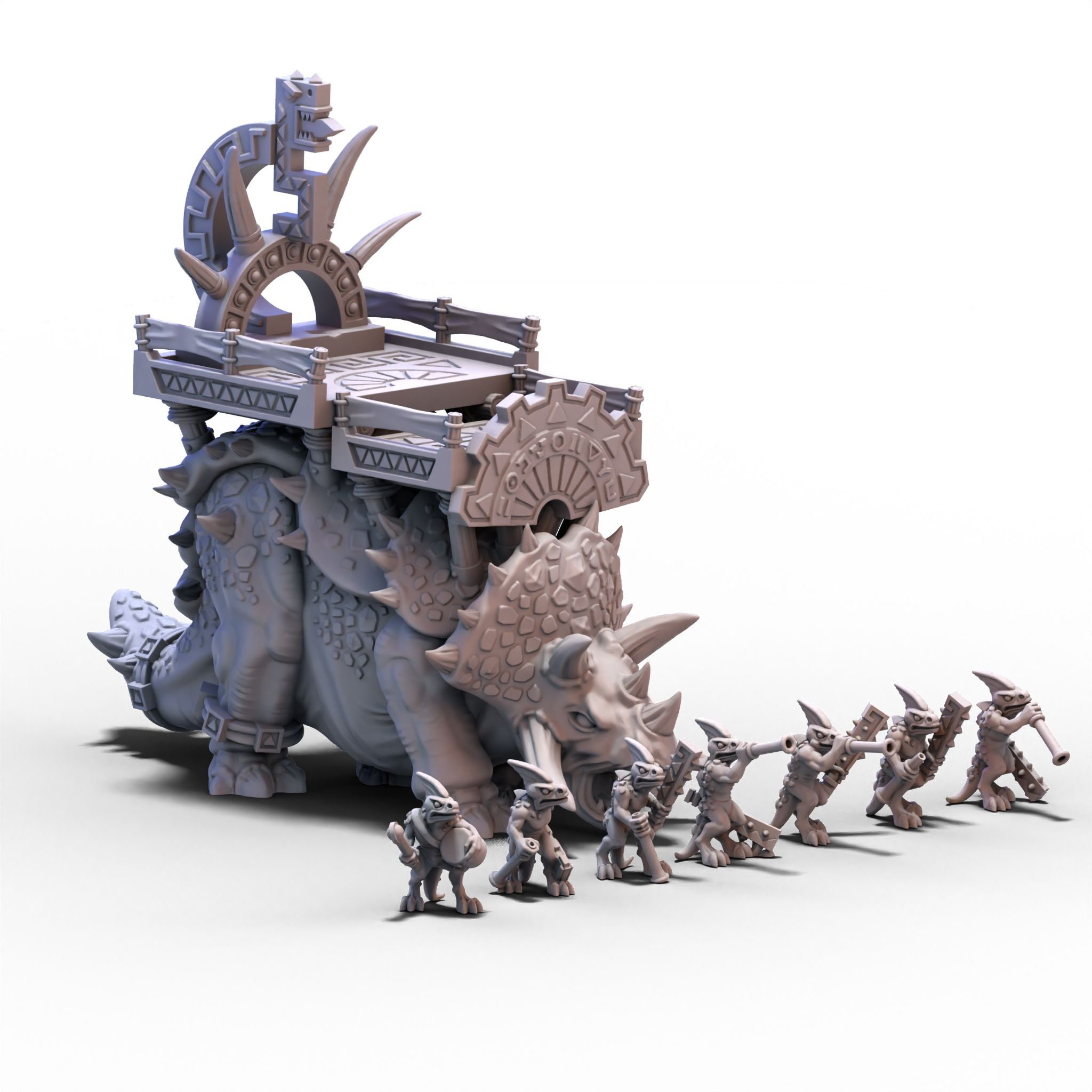 Reptilians Megadon lizardmen Stegadon 10 Mm Miniatures for Warmaster ...