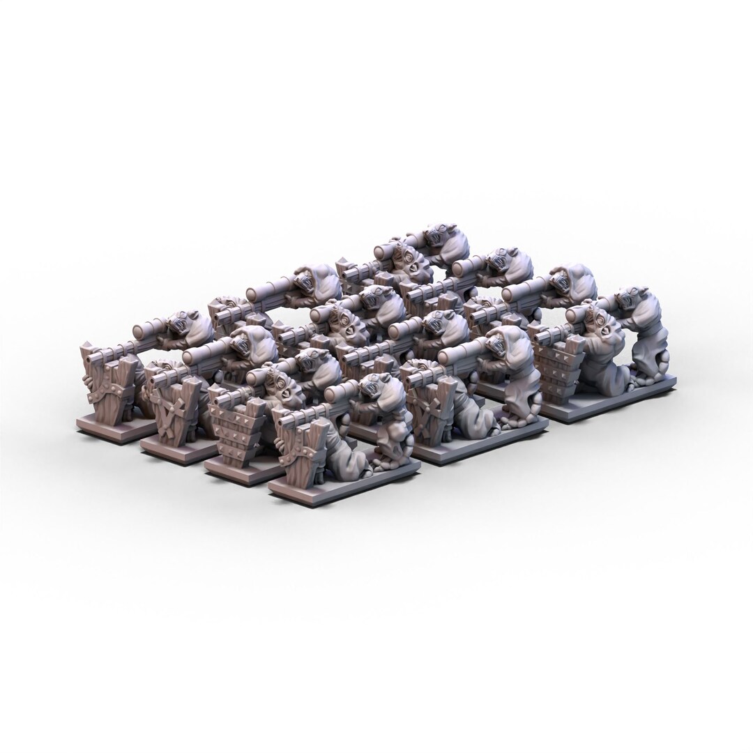 Vermin Clans Special Weapons Unit skaven Jezzails 10 Mm Miniatures for ...