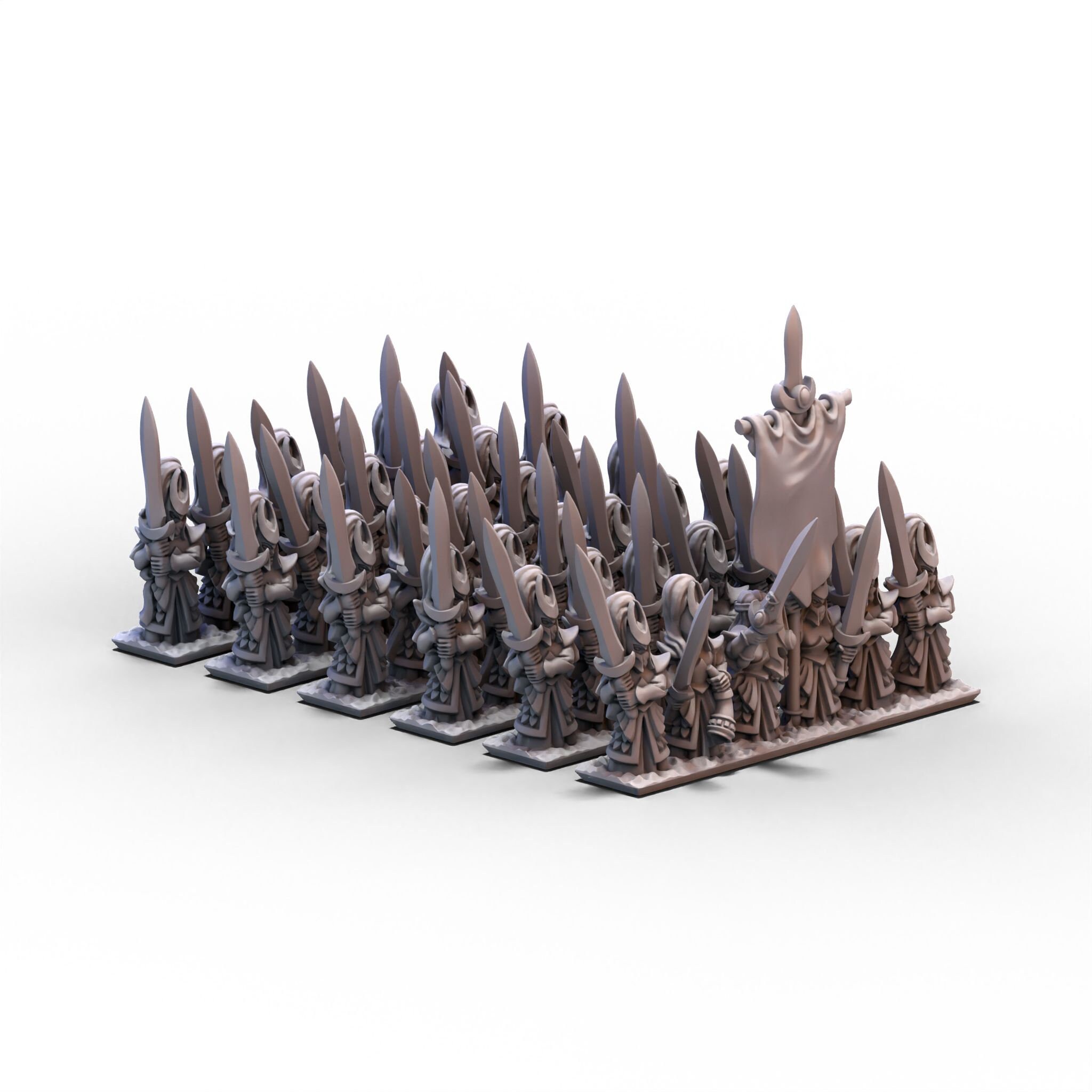 Noble Elves Blade Masters Unit 2 high Elves Swordmasters 10 Mm ...