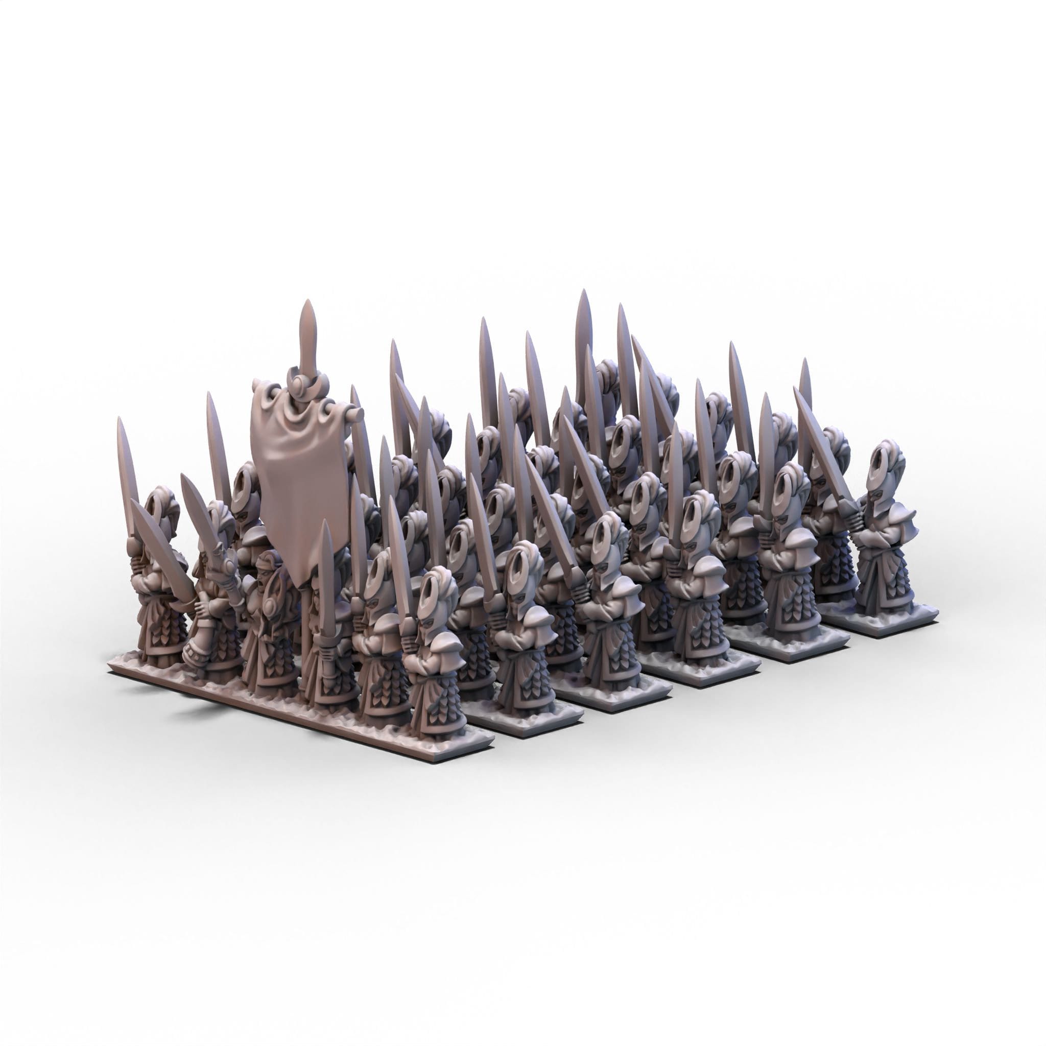 Noble Elves Blade Masters Unit 2 high Elves Swordmasters 10 Mm ...