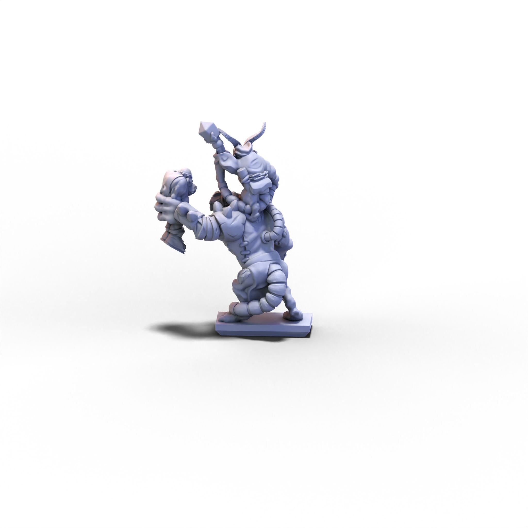 Vermin Clans Seer on Rat Ogre V1 skaven Grey Seer 10 Mm Miniatures for ...