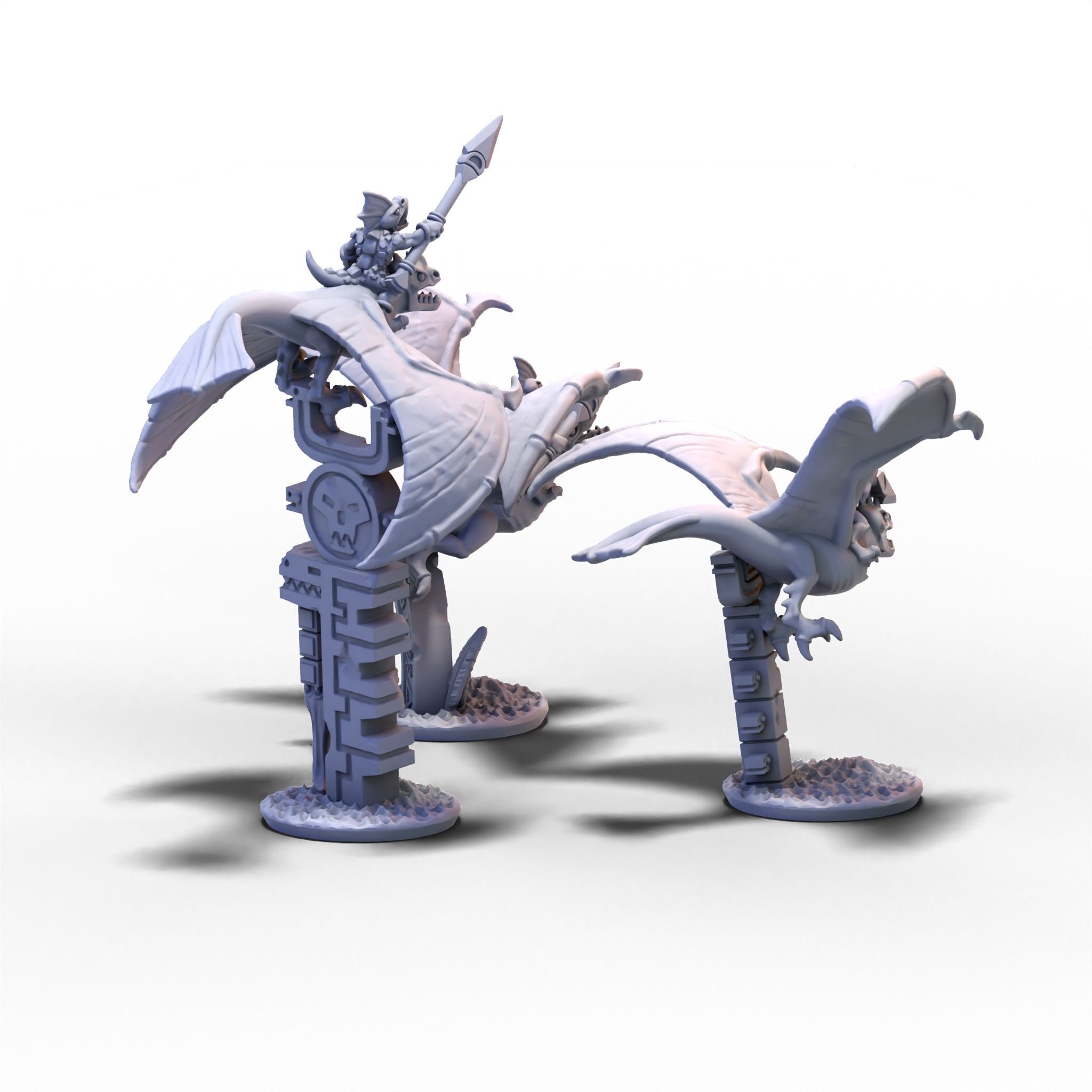 Reptilians Flyers Unit lizardmen Terradons 10 Mm Miniatures for ...