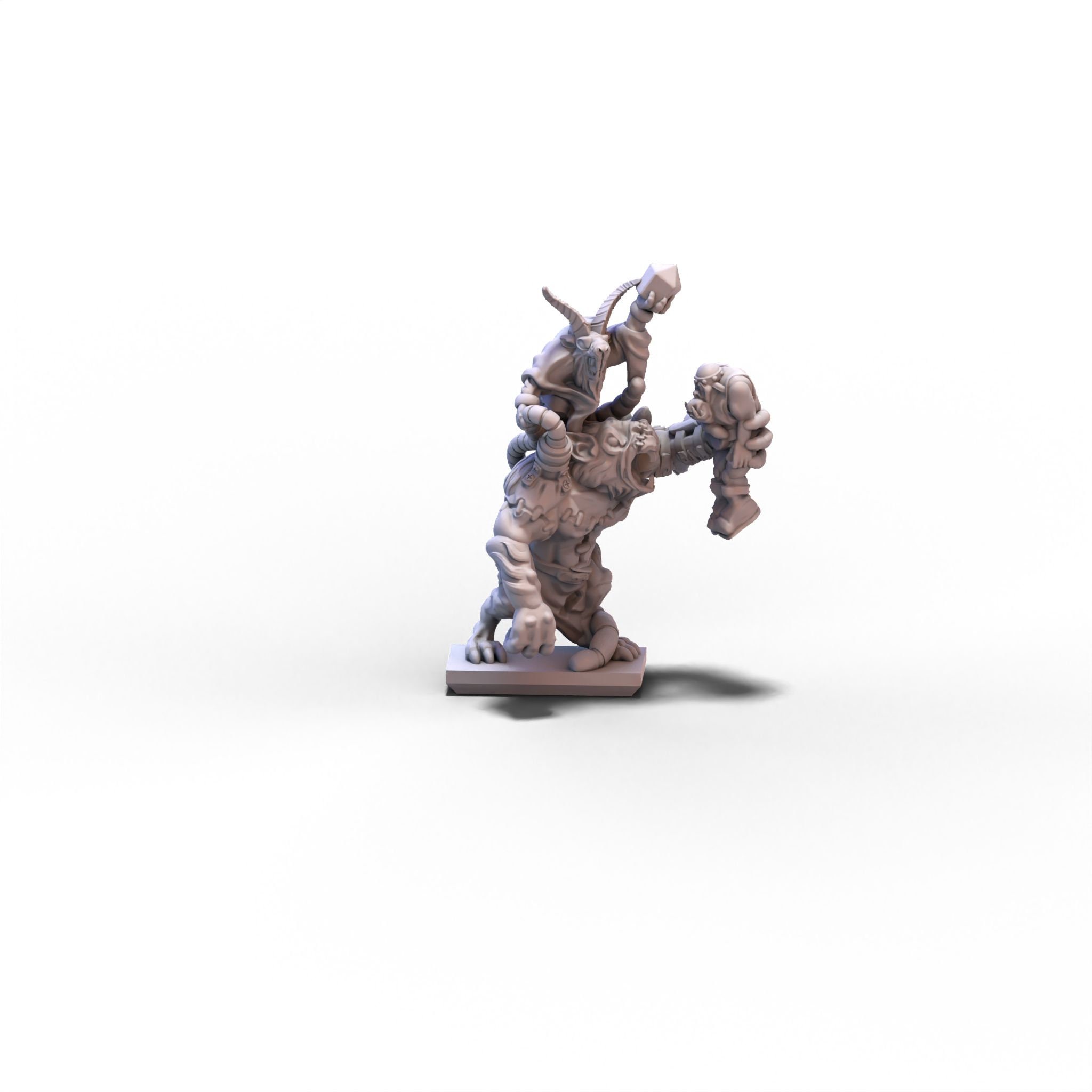 Vermin Clans Seer on Rat Ogre V1 skaven Grey Seer 10 Mm Miniatures for ...