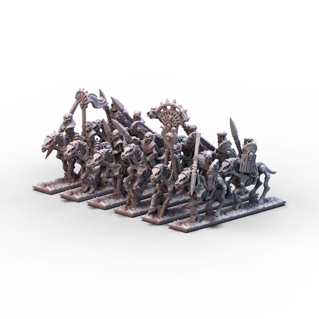 King of Sands | Skeleton Cavalry (spears) Unit 1 | 10mm/15mm - Etsy