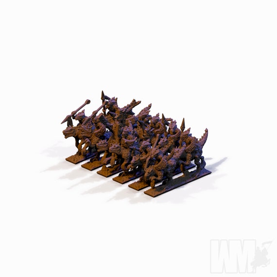Reptilians Cavalry Unit 1 lizardmen Cold One Riders 10 - Etsy