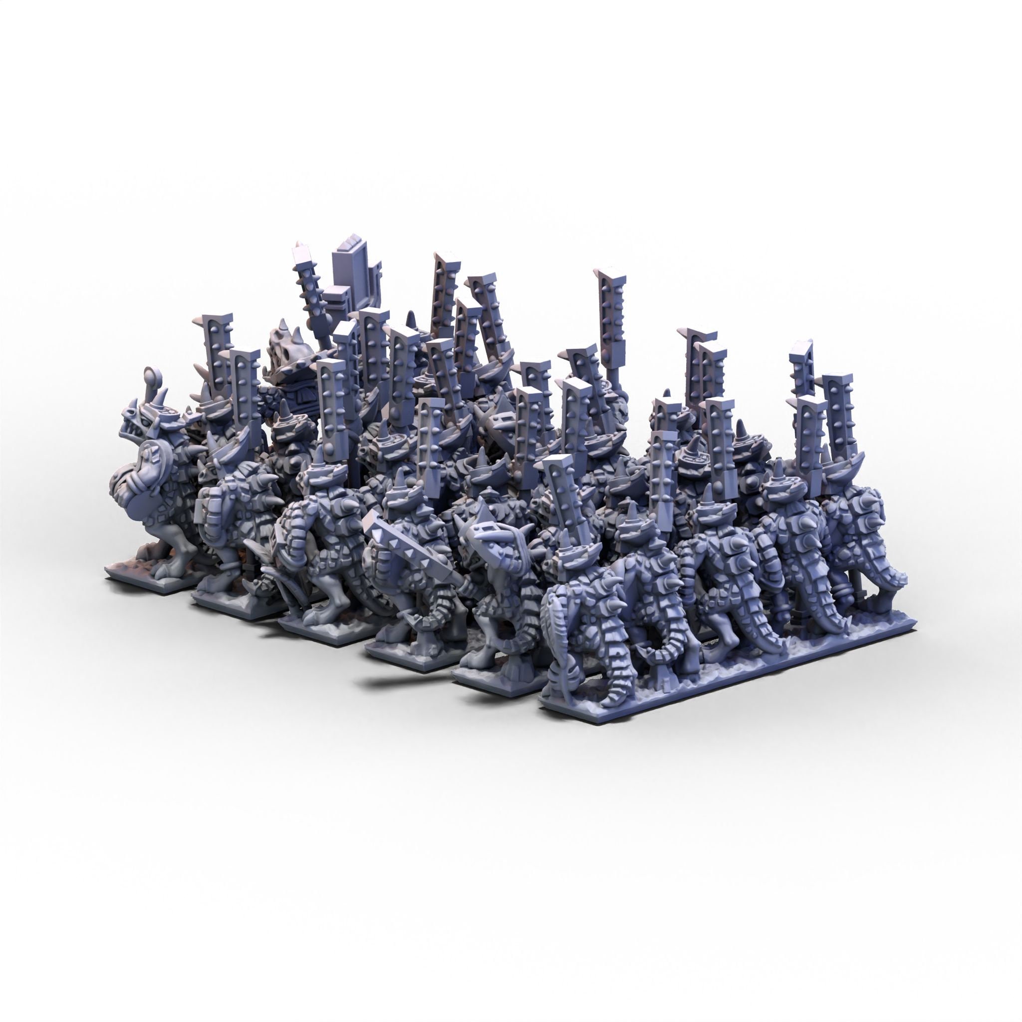 Reptilians Palace Guard Unit 2 lizardmen Temple Guard 10 Mm Miniatures ...