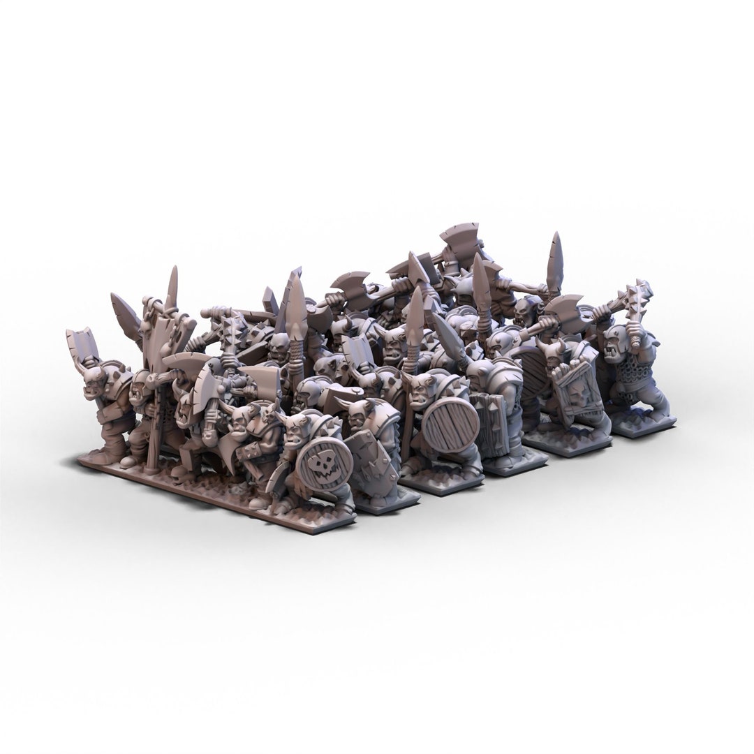 Orcs and Goblins Orc Warriors Unit 1 orcs Orc Warriors 10 Mm Miniatures ...