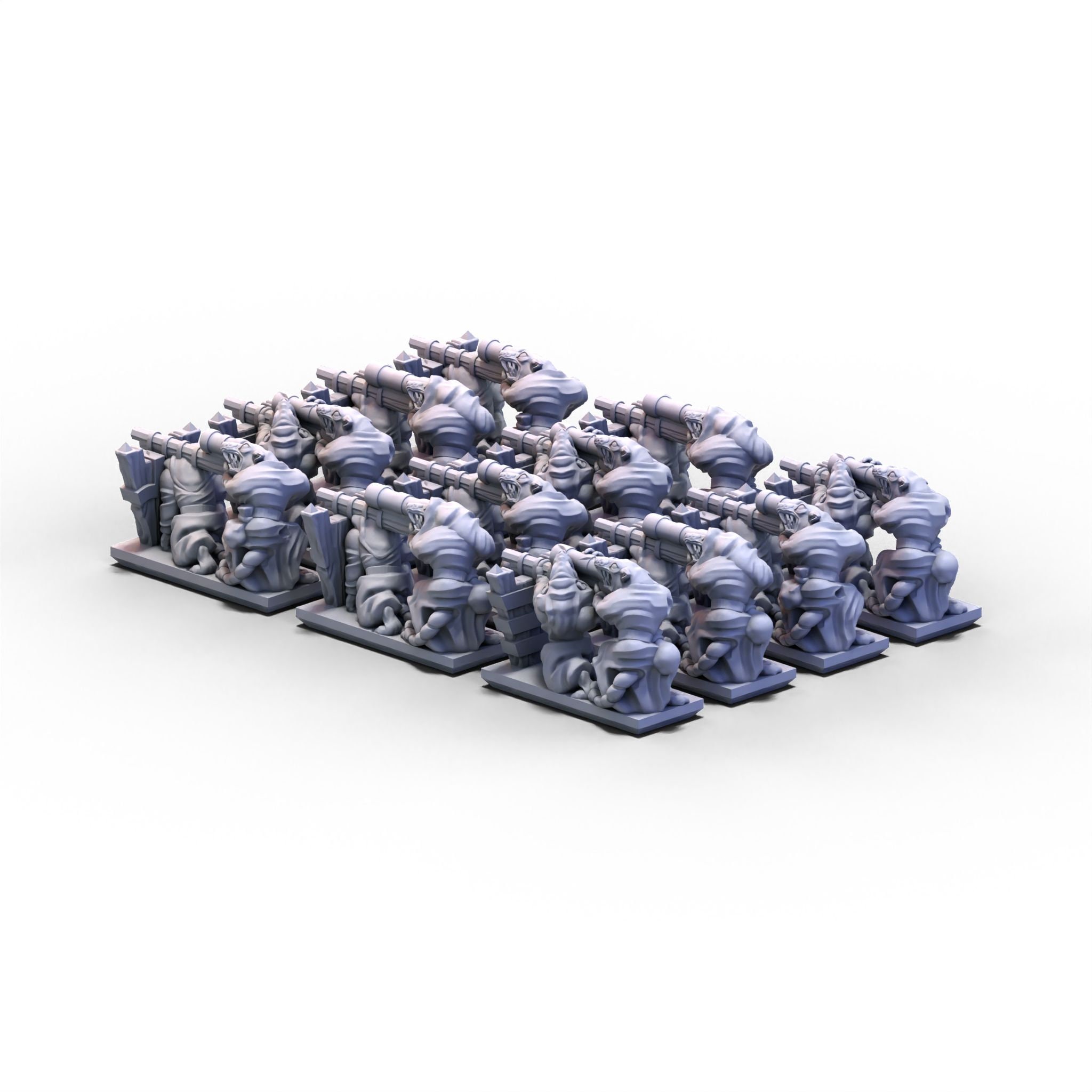 Vermin Clans Special Weapons Unit skaven Jezzails 10 Mm Miniatures for Warmaster and Other ...