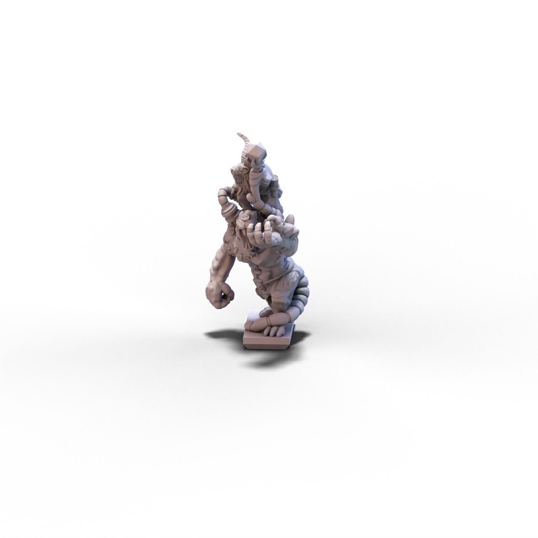 Vermin Clans Seer on Rat Ogre V2 skaven Grey Seer 10 Mm Miniatures for ...