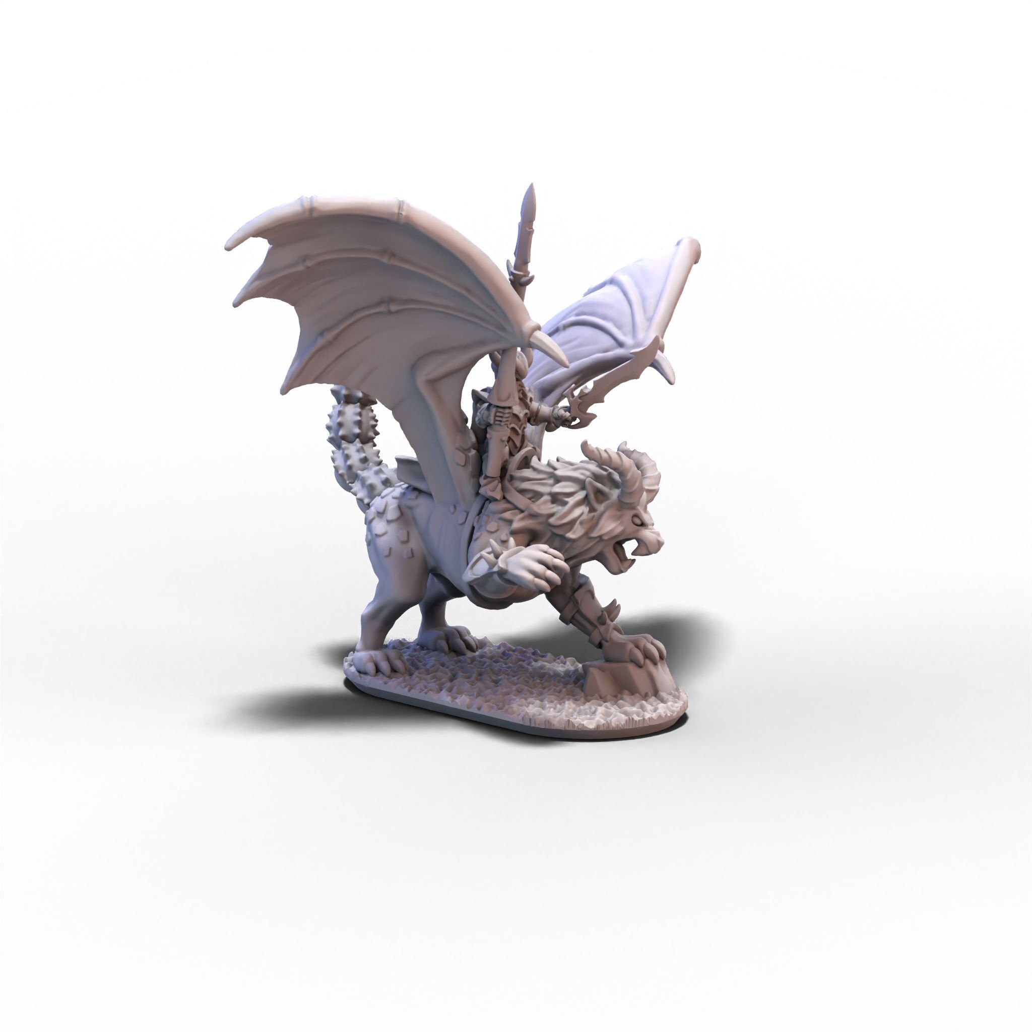 Dire Elves Manticore With Lord dark Elves Manticore 10 Mm Miniatures ...