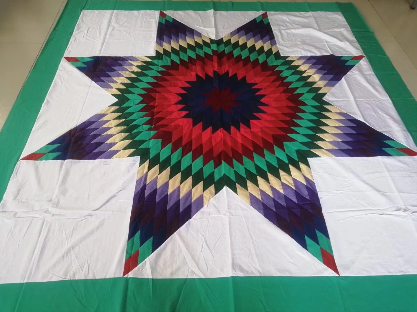 Queen Size Star Quilt Top169a - Etsy