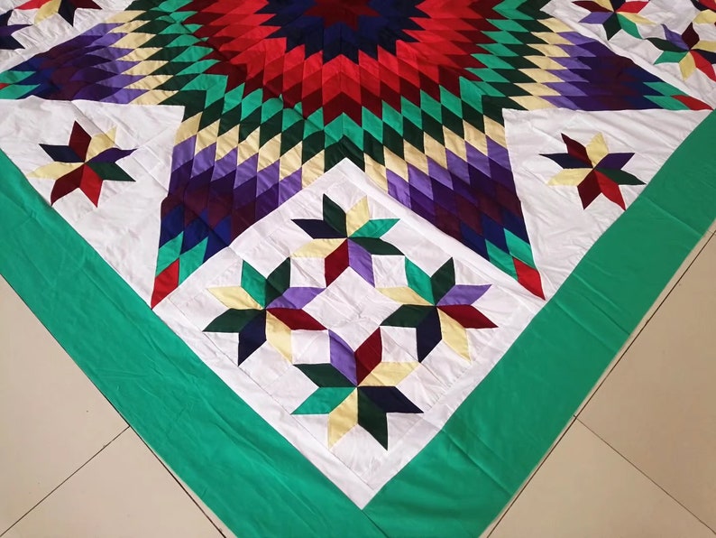 Queen Size Star Quilt Top170a - Etsy