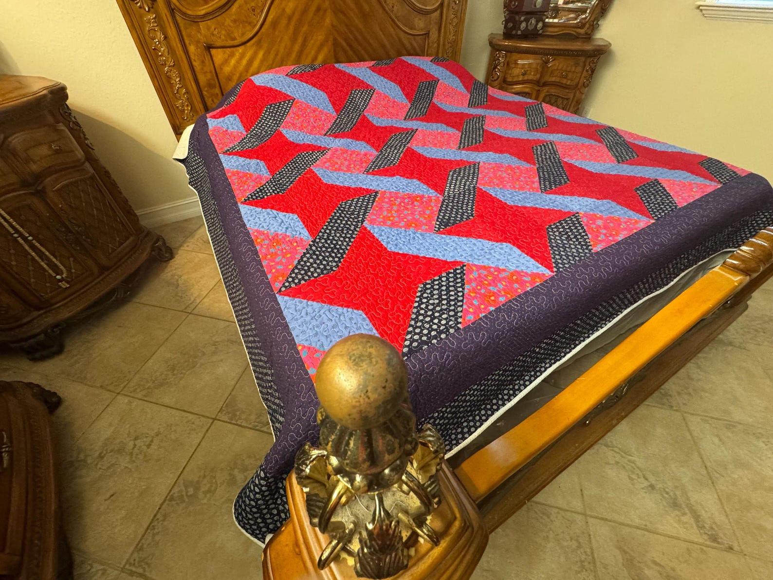 Machine Pieced and Quilted King Size Complete Quilt#6a-1-2 - Etsy