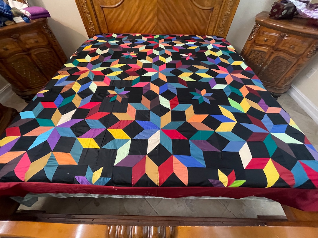 Machine Pieced King Size Carpender Star Quilt Top#006 Made in U S A - Etsy