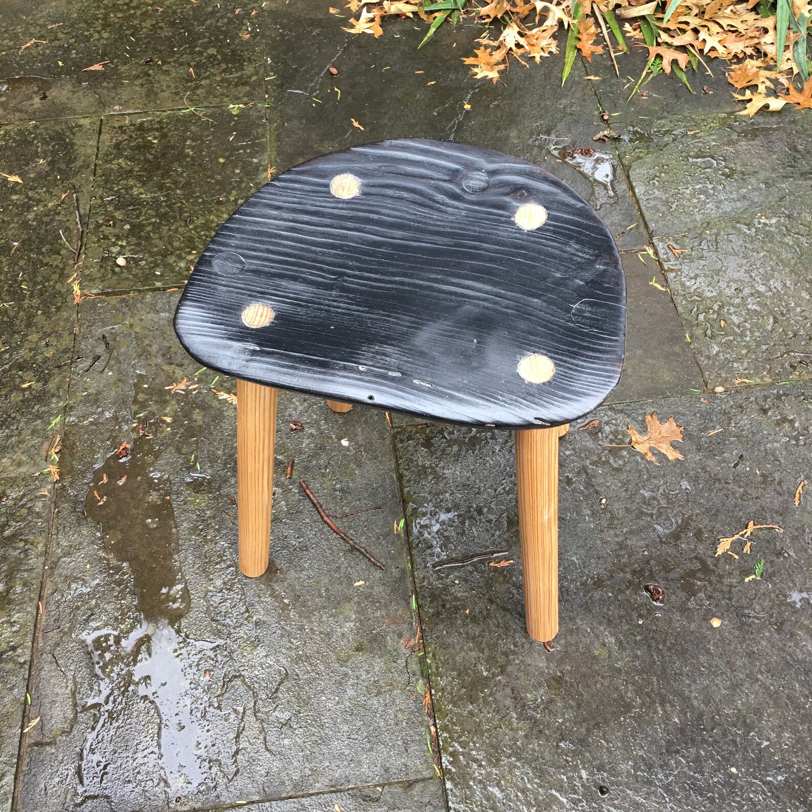 Pine Stool With Shou Sugi Ban Top - Etsy