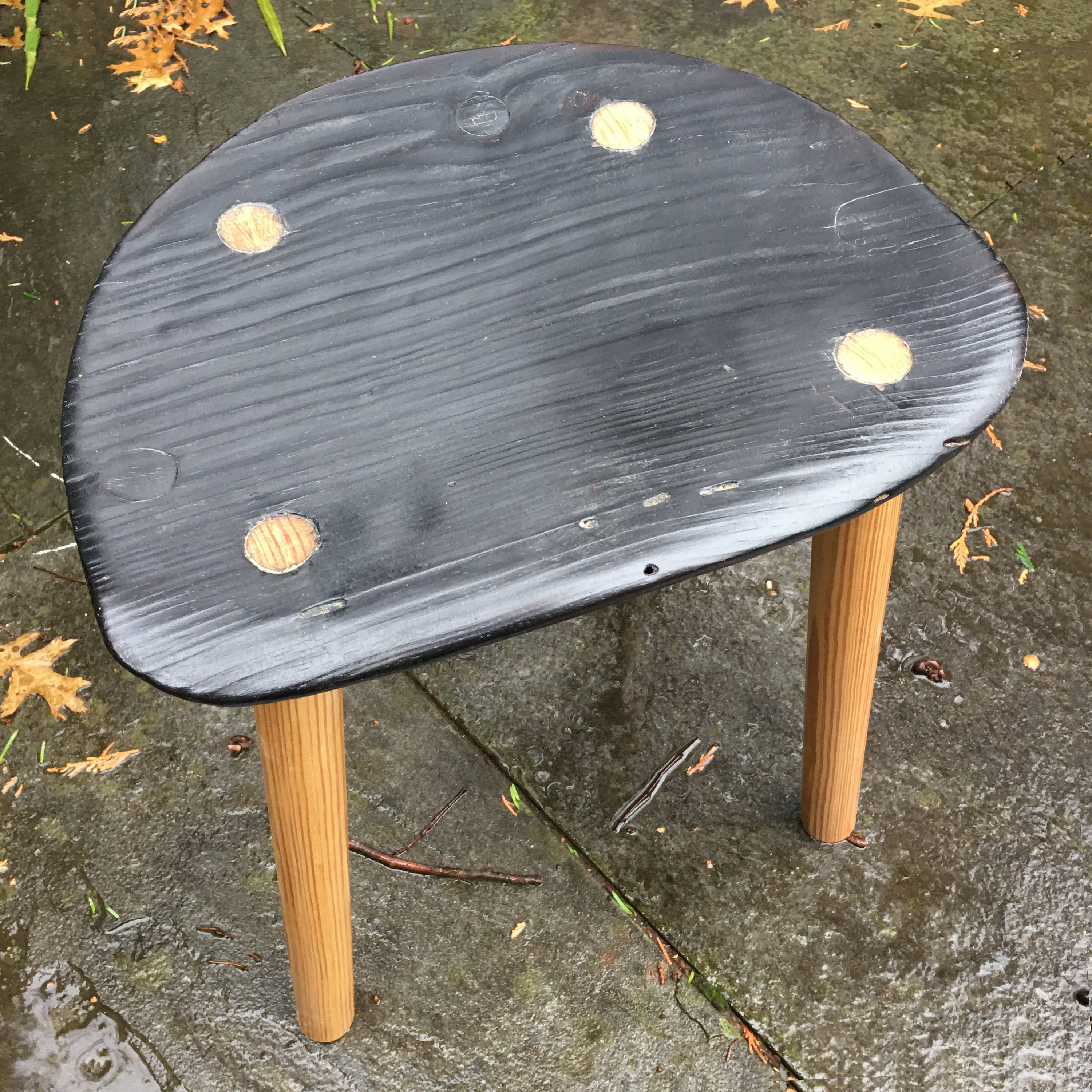 Pine Stool With Shou Sugi Ban Top - Etsy