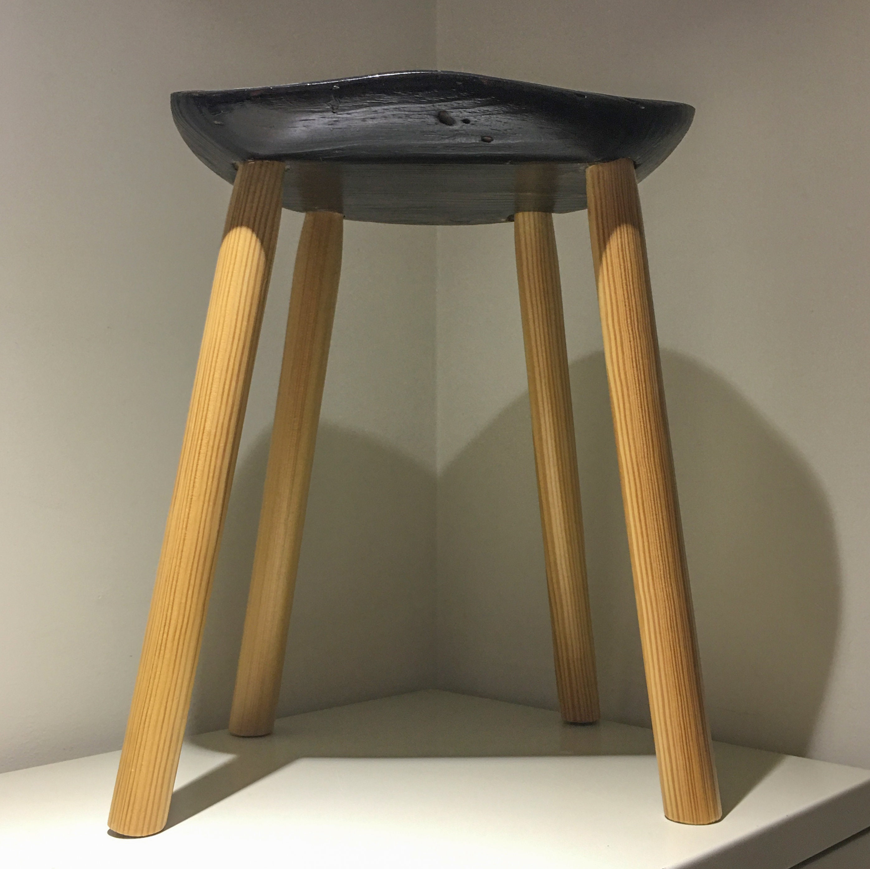 Pine Stool With Shou Sugi Ban Top - Etsy