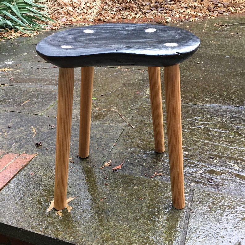 Pine Stool With Shou Sugi Ban Top - Etsy