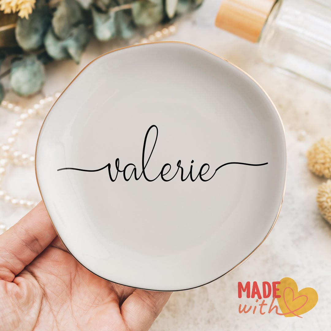 Personalized Name Dish, Bridesmaid Gifts, Engagement Ring Dish, Gift ...