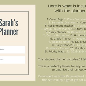 Custom Student Planner Binder, College Student Gift, 3 Ring Binder ...