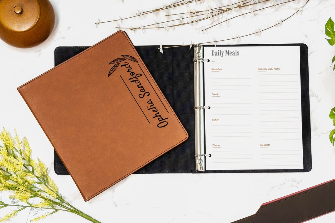 Custom Meal Planner Binder, 3 Ring Binder, Weekly Meal Planner, Meal ...