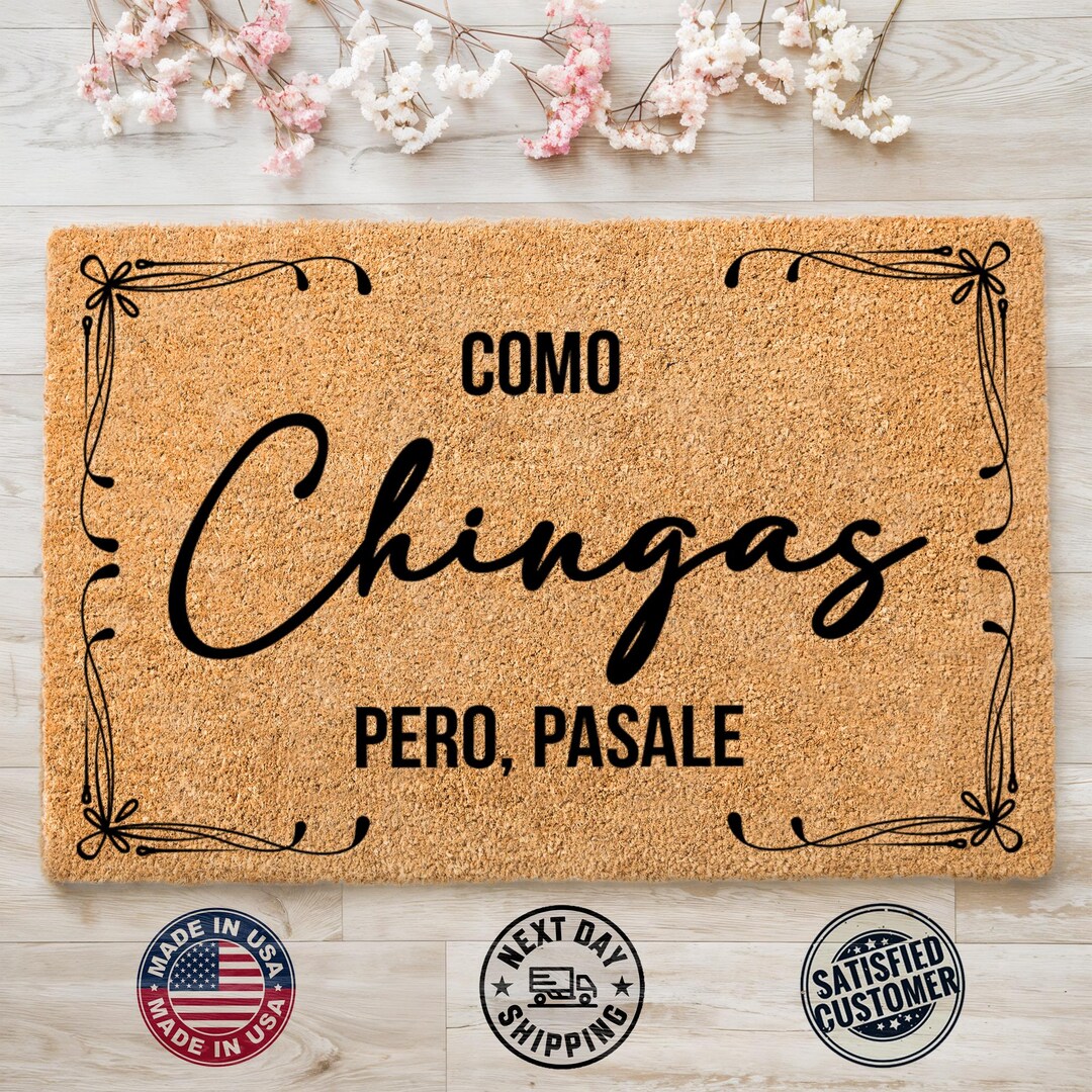 Como Chingas Doormat, Printed Mat, Front Door Mat, Porch Decor, Spanish ...