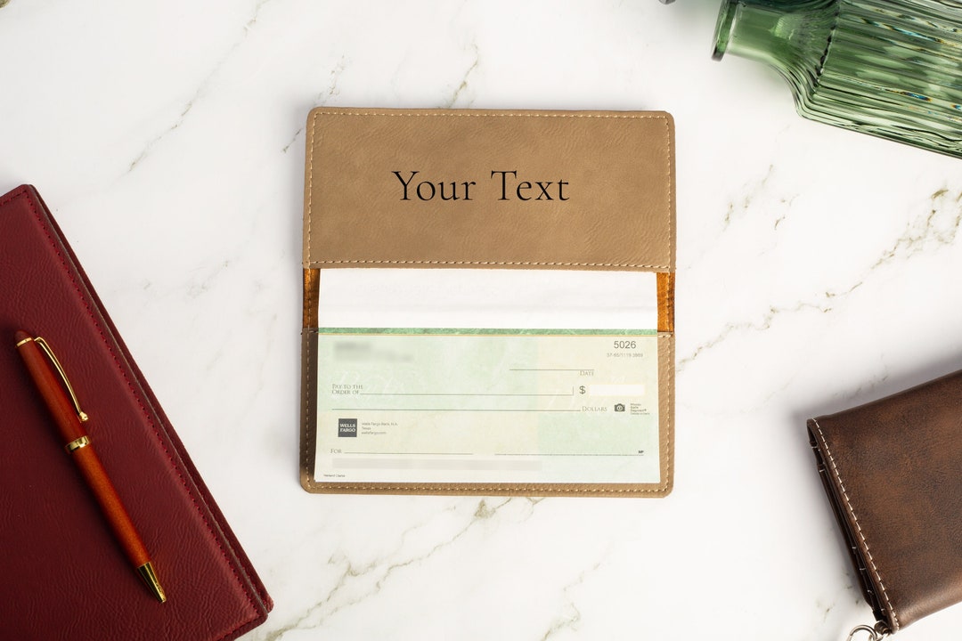 Personalized Checkbook Cover, Leather Checkbook Cover, Slim Checkbook ...