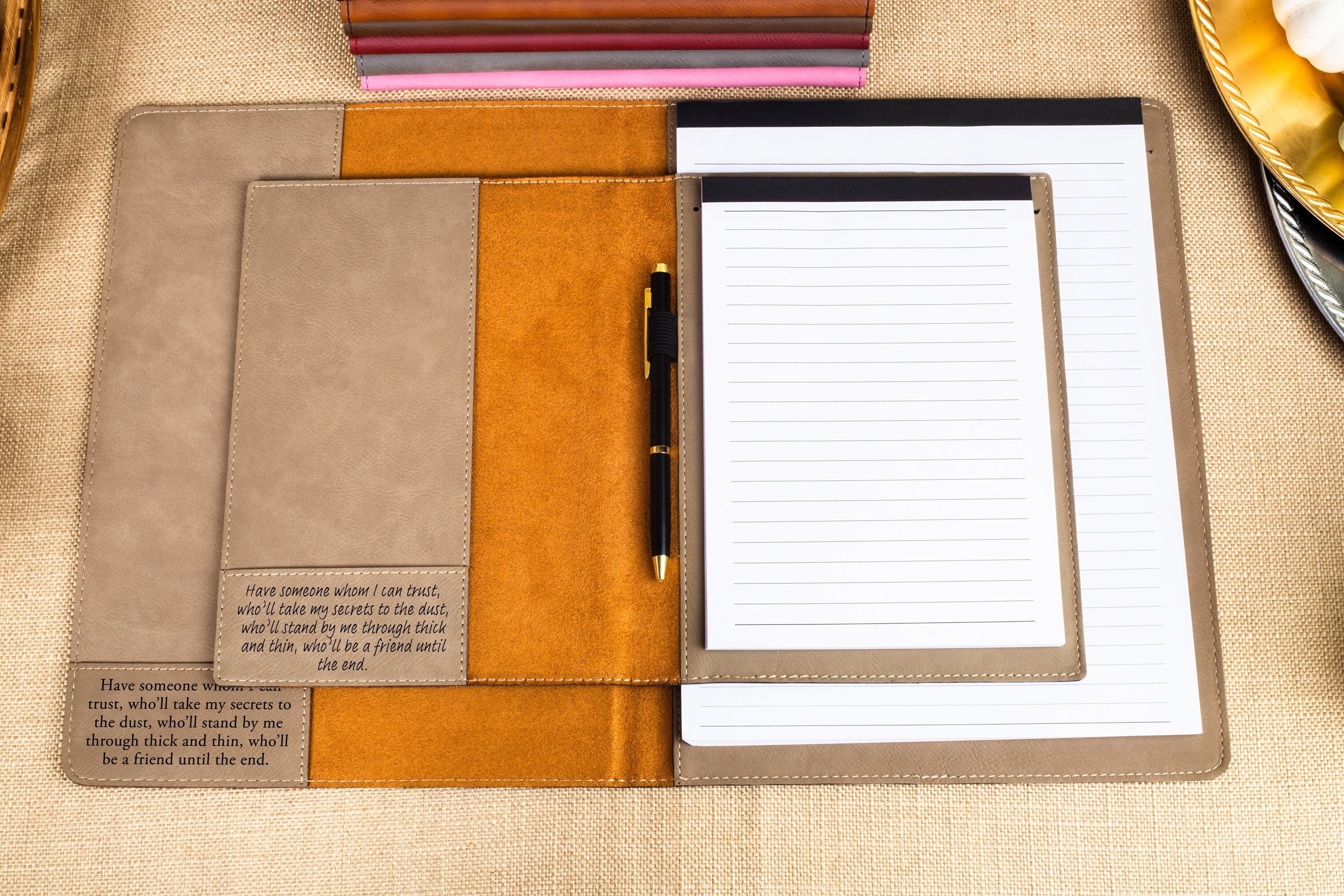 Custom Bible Verse Journal, Engraved Leather Portfolio, Custom Quote ...