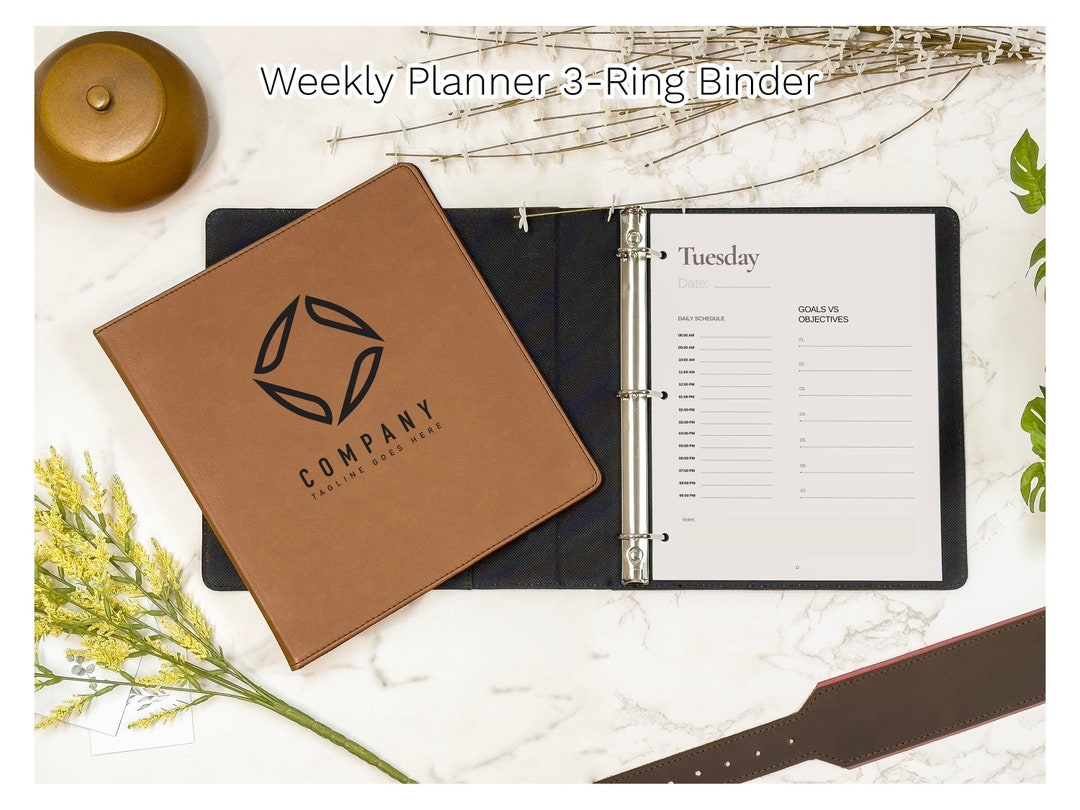 Custom Weekly Planner Binder, Weekly and Monthly Planner, Leather ...