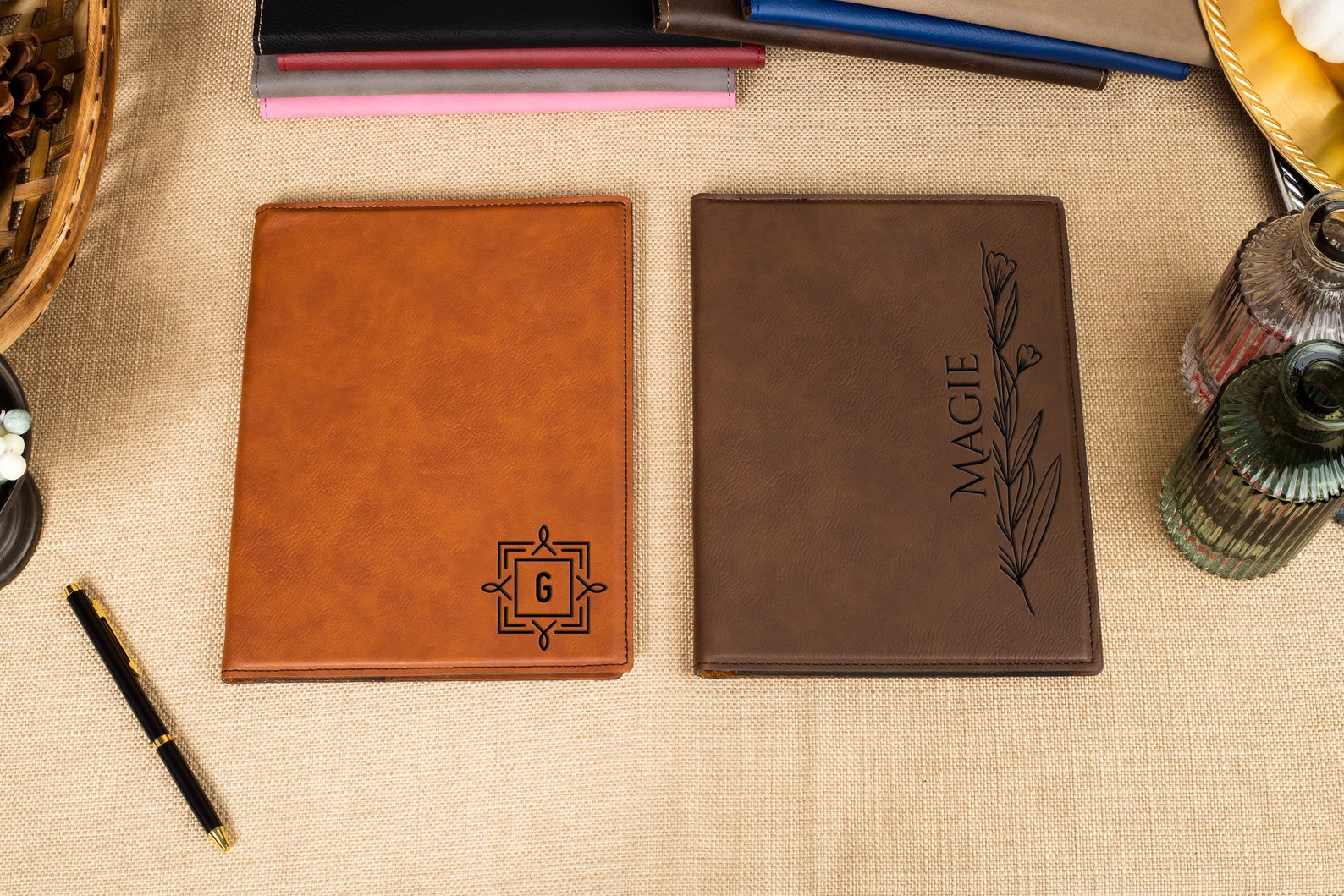 Personalized Leather Padfolio, Custom Leather Portfolio, Personalized ...