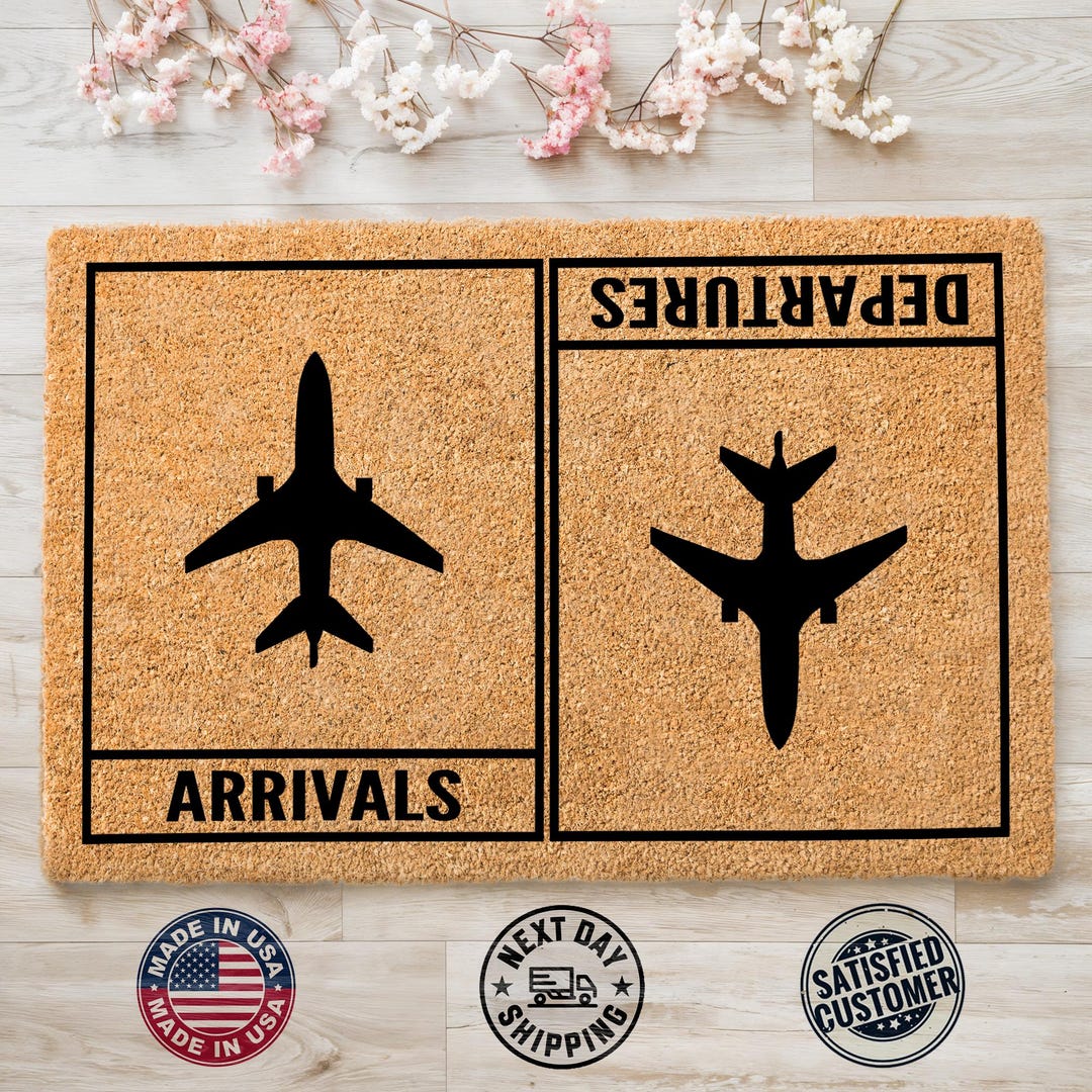Arrivals and Departures Plane Doormat, Funny Doormat, Home Doormat ...