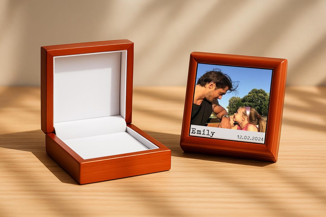 Custom Brown Memory Box, Rubber Wood Box, Personalized Memory Box ...
