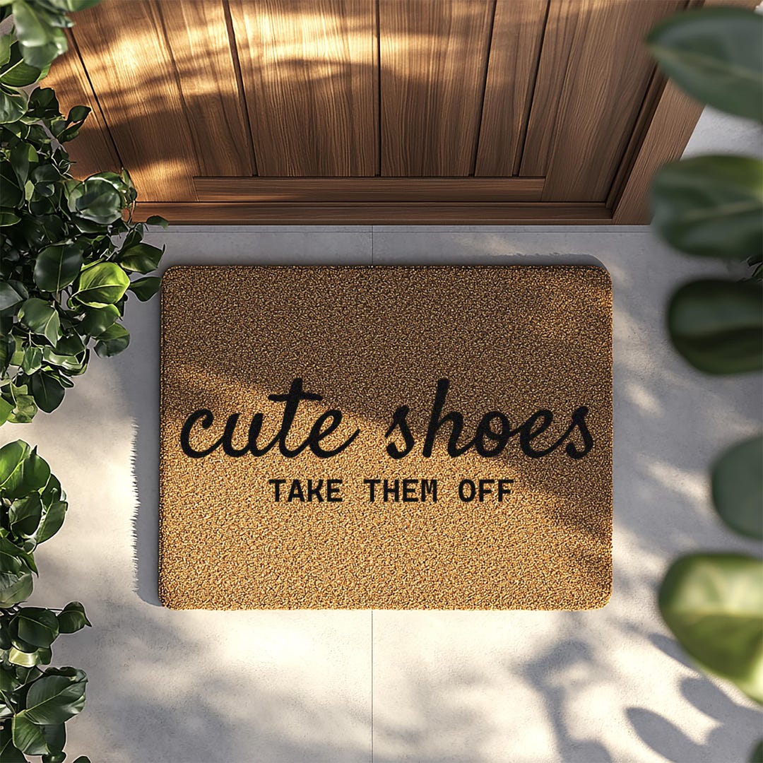 Cute Shoes Take Them off Written Doormat, Personalized Welcome Door Mat ...