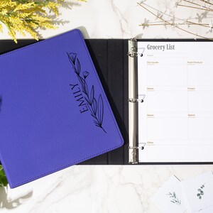 Custom Meal Planner Binder, 3 Ring Binder, Weekly Meal Planner, Meal ...