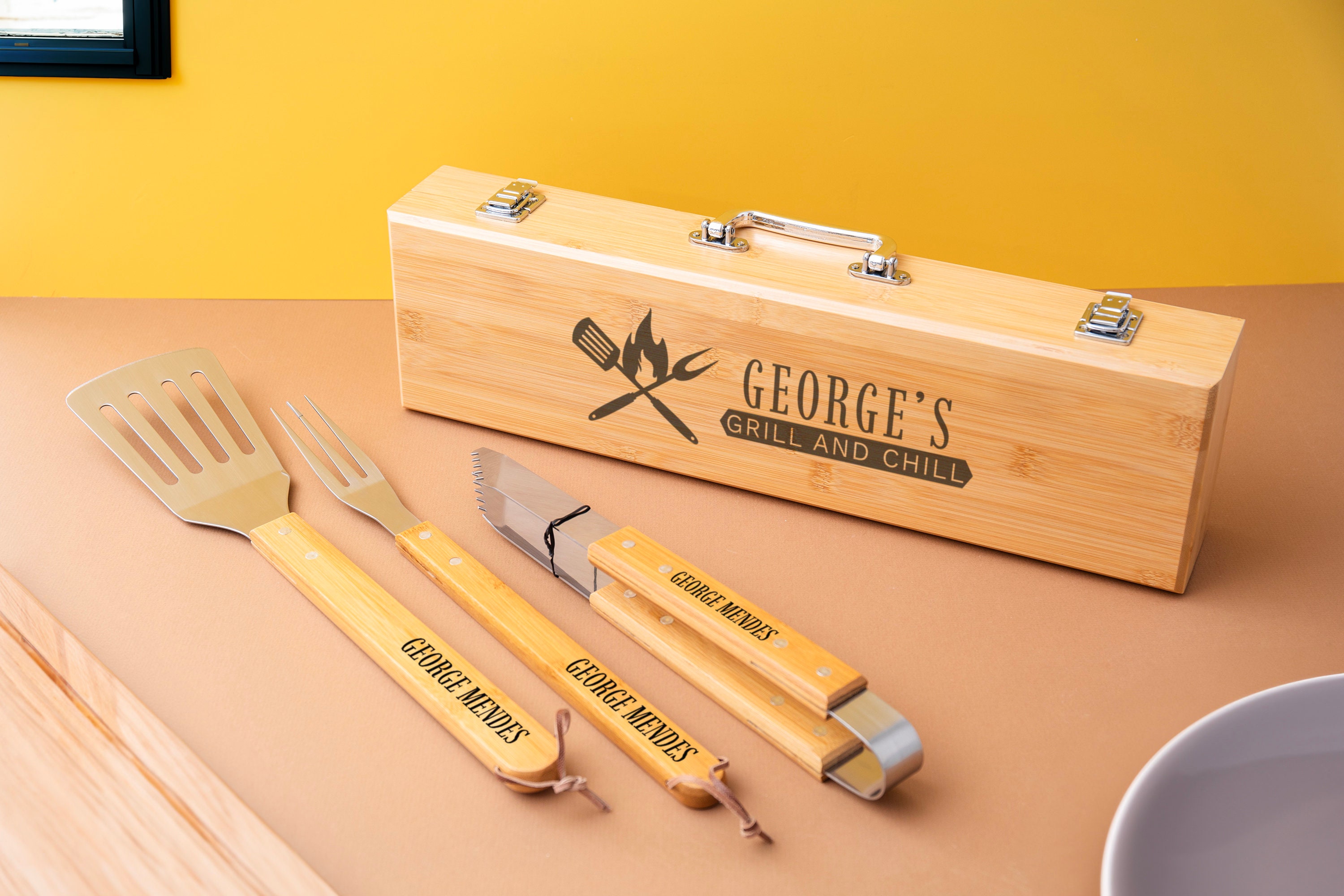 Customized Barbeque Set, BBQ Tools Set, Housewarming Gift, Custom ...