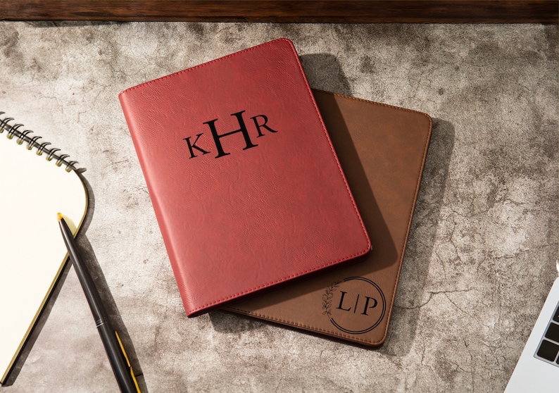 Custom Leather Zipper Padfolio, Personalized Leather Portfolio ...