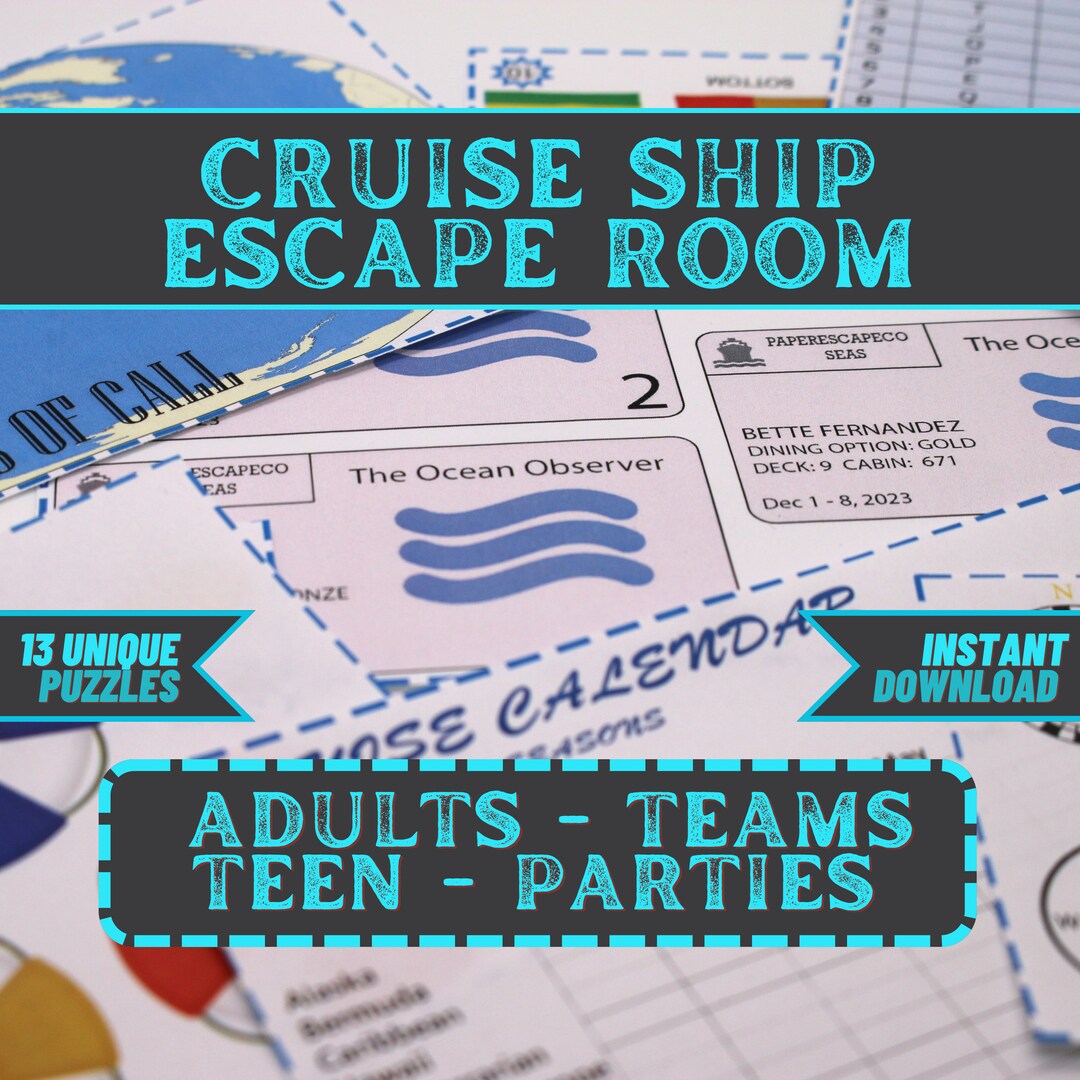 Escape Room Game Printable Cruise Ship Escape Office - Etsy