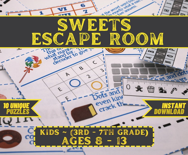 Kids Escape Room Game Printable Sweet Escape DIY Party - Etsy