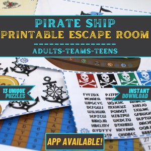 Escape Room Game Printable - Pirate Ship Escape - Office Teams, Adults ...