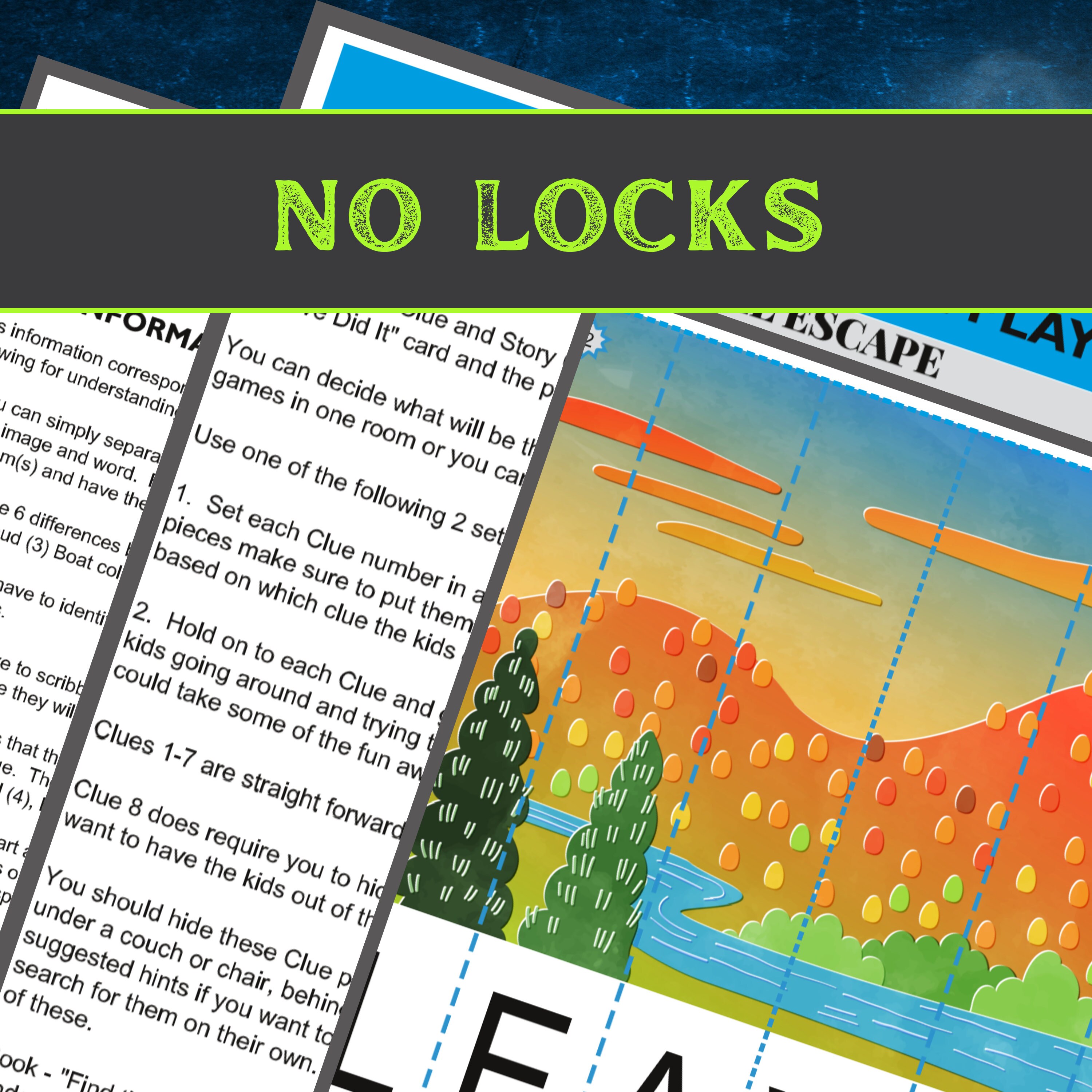 Kids Escape Room Game Printable Kit Fall Autumn Escape DIY Party Game ...